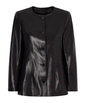 Nour Hammour Maud Paneled Leather Jacket - Black