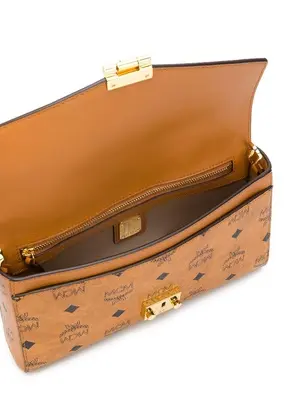 Mcm Monogram-print Shoulder Bag - Brown