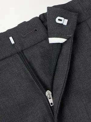 Officine Générale Drew Tapered Pleated Wool Trousers - Gray