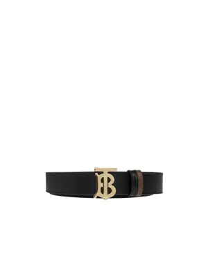 Burberry Logo Plaque Reversible Buckled Belt - Black