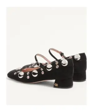 Valentino Garavani Vlogo Signature Embellished Mary Jane Pumps - Black