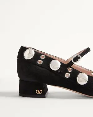 Valentino Garavani Vlogo Signature Embellished Mary Jane Pumps - Black