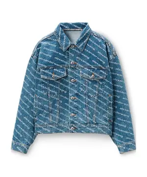 Alexander Wang Embellished Logo Denim Jacket