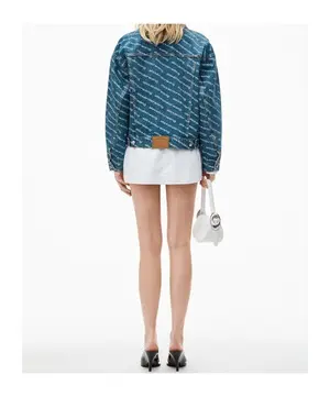 Alexander Wang Embellished Logo Denim Jacket