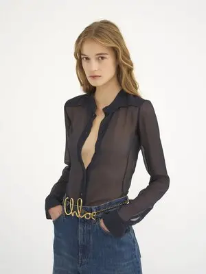 Chloé Sheer Button-up Blouse
