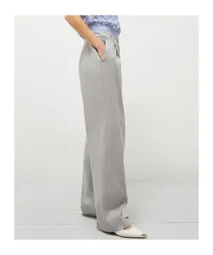 Marella Stretch Linen-blend Trousers With Belted Detail