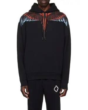MARCELO BURLON COUNTY OF MILAN Wing Print Drawstring Hoodie