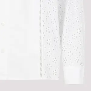 Kenzo Broderie Anglaise Panelled Buttoned Shirt