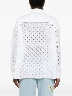 Kenzo Broderie Anglaise Panelled Buttoned Shirt
