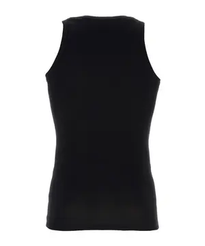 Versace Logo-embroidered Ribbed Tank Top - No