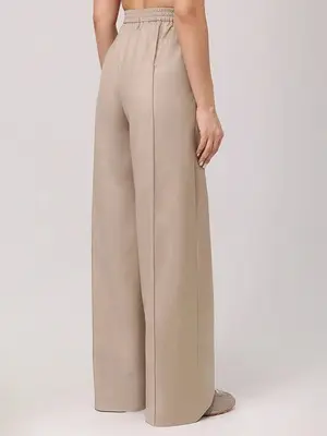 YVES SALOMON Elastic Waist Wide Leg Trousers