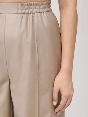 YVES SALOMON Elastic Waist Wide Leg Trousers