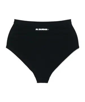 JIL SANDER Logo Print Bikini Bottoms - Black