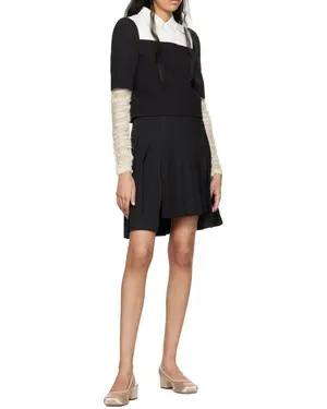 SHUSHU/TONG Knife-pleated Skirt With Bow Detail