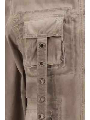 Blumarine Eyelet Detailed Denim Jacket