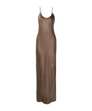 NILI LOTAN Spaghetti Strap Gown - Brown