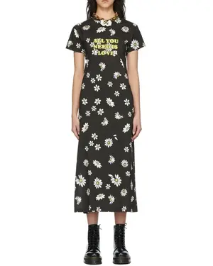 Rabanne Short Sleeve Floral Print Maxi Dress