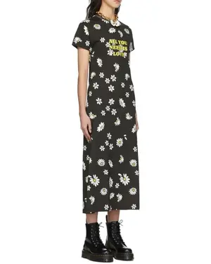 Rabanne Short Sleeve Floral Print Maxi Dress