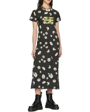 Rabanne Short Sleeve Floral Print Maxi Dress