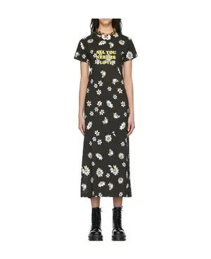 Rabanne Short Sleeve Floral Print Maxi Dress