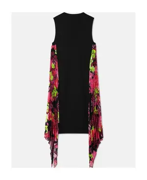 Versace Sleeveless Round Neck Orchid Print Dress