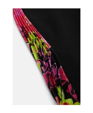 Versace Sleeveless Round Neck Orchid Print Dress