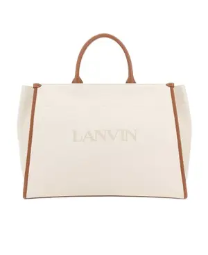 LANVIN Logo Printed Top Handle Bag