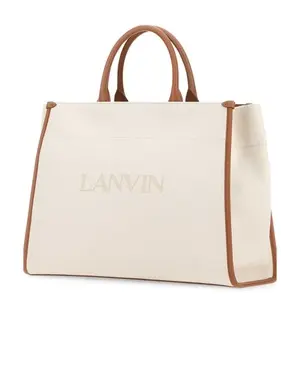 LANVIN Logo Printed Top Handle Bag