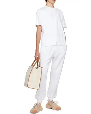 LANVIN Logo Printed Top Handle Bag