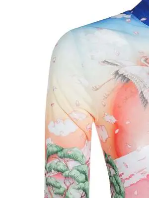 Casablanca Long-sleeved High-neck Graphic Print Top