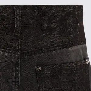 Blumarine Wide Leg Jeans With Lace Details