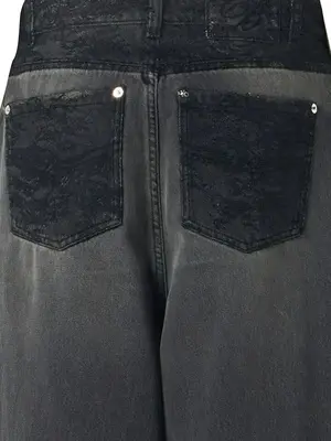 Blumarine Wide Leg Jeans With Lace Details
