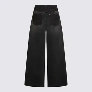 Blumarine Wide Leg Jeans With Lace Details