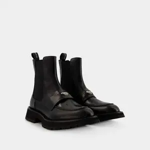 Alexander McQueen Punk Buckle Pointed Toe Mules