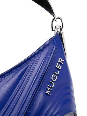 MUGLER Logo Plaque Zipped Shoulder Bag