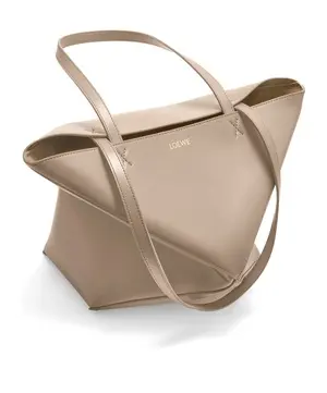 Loewe Puzzle Fold Medium Top Handle Bag - Sand-colored