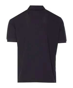 Herno Logo Embroidered Basic Polo Shirt - Black