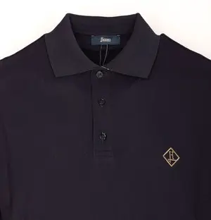 Herno Logo Embroidered Basic Polo Shirt - Black