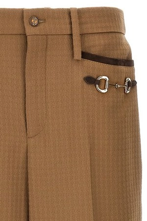Gucci Horsebit Detailed Tailored Trousers