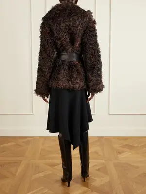 Nour Hammour Belted Shearling Coat