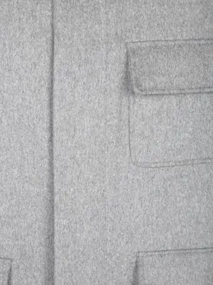 LARDINI Contrast-collar Wool Shirt Jacket - Gray