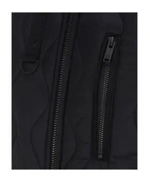 Moose Knuckles Sleeveless Quilted Vest With Drawstring Hood