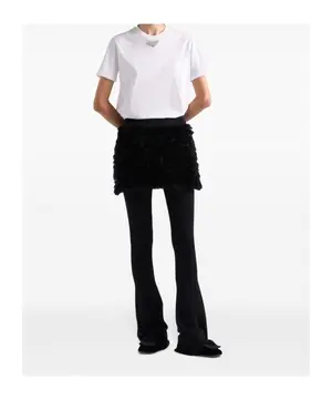 Prada Embellished Triangle Logo Crewneck T-shirt