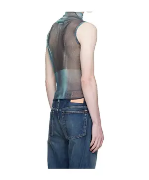 JEAN PAUL GAULTIER Sleeveless Graphic Print Turtleneck