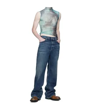 JEAN PAUL GAULTIER Sleeveless Graphic Print Turtleneck