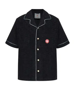 Casablanca Short-sleeved Towelling Shirt - Black