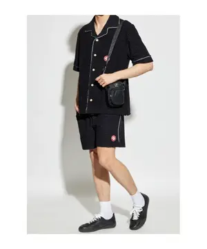 Casablanca Short-sleeved Towelling Shirt - Black