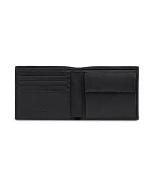 Prada Logo Plaque Bifold Wallet - Black