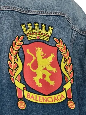 Balenciaga Logo Print Denim Jacket