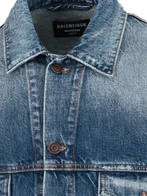Balenciaga Logo Print Denim Jacket